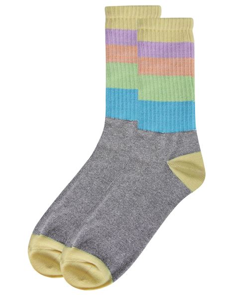 Pastel Stripe Crew Socks