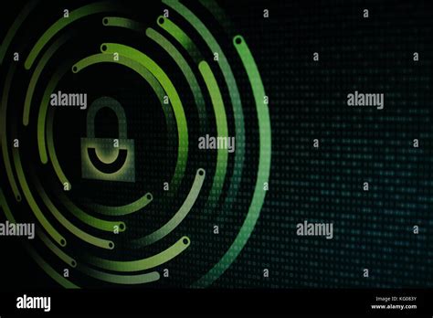 Photo Of Computer Screen Display With Black Graphic Lock Symbol Binary