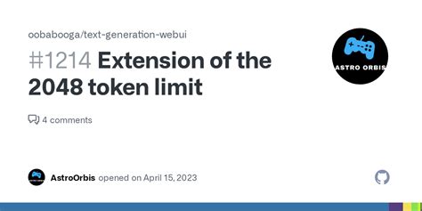 Extension Of The 2048 Token Limit · Issue 1214 · Oobaboogatext