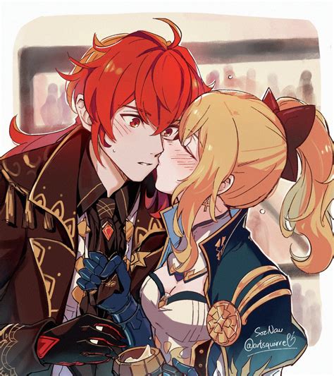 Jean And Diluc Genshin Impact Drawn By Socnau Danbooru