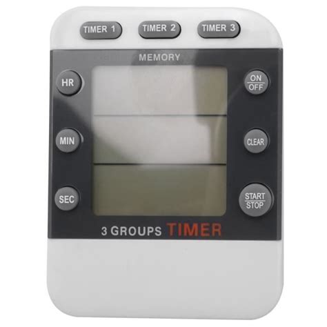 Minuterie NuméRique Heures Triple Compte à Rebours Horloge Minuterie Minuterie de Cuisson