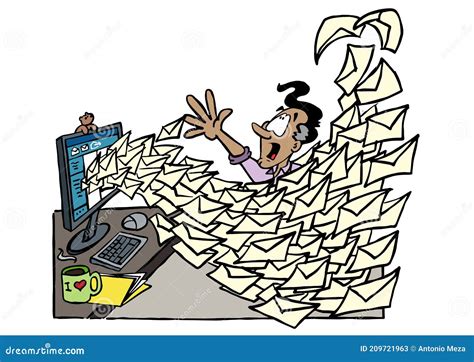 Impossible Inbox Stock Vector Illustration Of People 209721963