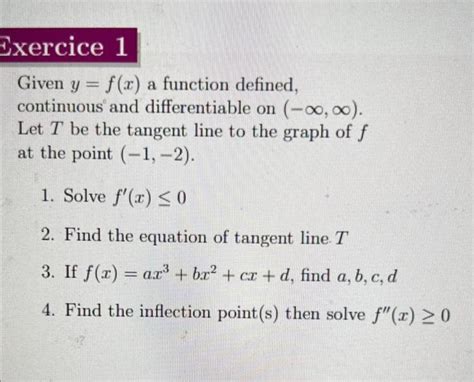 solved given y f x a function defined continuous and
