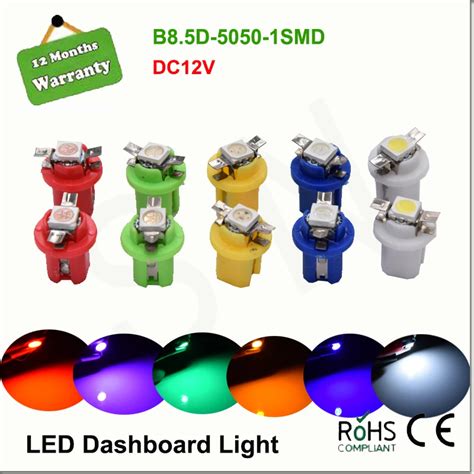 2X Bright White B8 5D B8 5 T5 LED 509T Car Led Gauge 1SMD 5050 Led