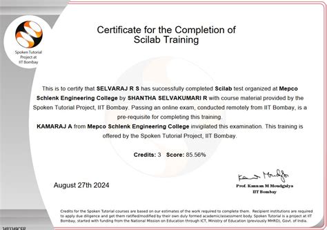 Selvaraj Rs On Linkedin Scilabtraining Iitbombay Continuouslearning Techskills