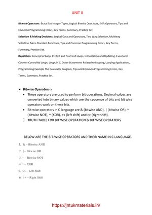 Programming For Problem Solving Unit 3 Unit III Arrays And Functions