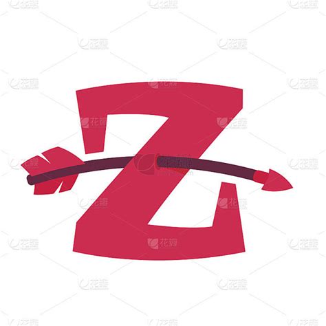 字母Z带弯曲箭头