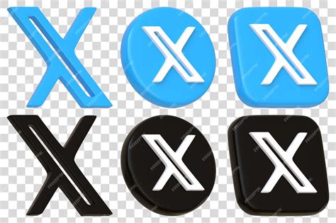 Premium Psd Blue And Black X App Icons Twitter 3d Render Illustration