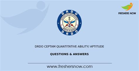 DRDO CEPTAM Quantitative Ability Aptitude Questions Answers