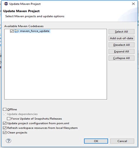 Maven Force Update How To Update Maven Using The Force Option