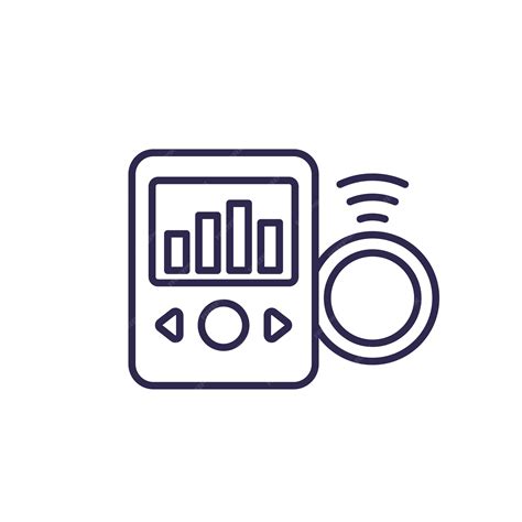 Premium Vector Continuous Glucose Monitoring Device Line Icon Vector