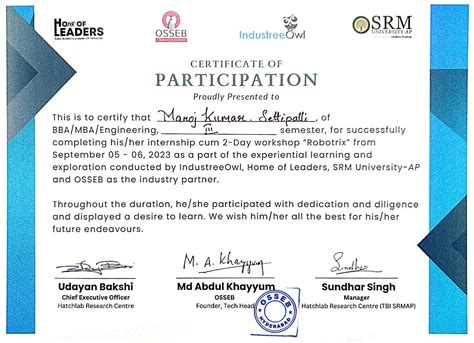 Manoj Kumar Settipalli On Linkedin Robotics Internshipcompletion