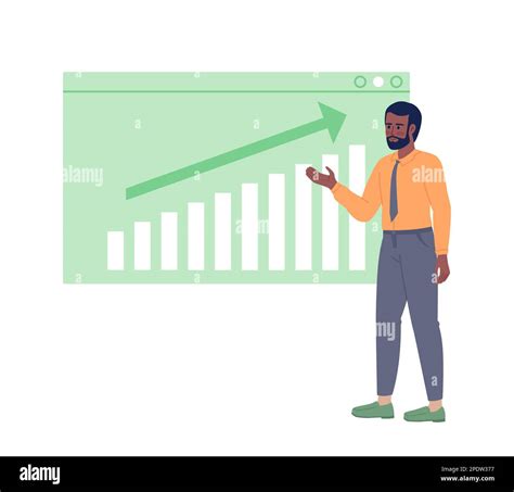 Data Analyst With Presentation Board Flat Concept Vector Spot