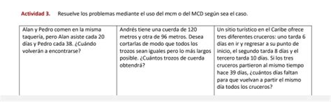 Solved Actividad 3 Resuelve Los Problemas Mediante El Uso Del Mcm O