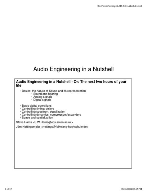 Audio Engineering Pdf