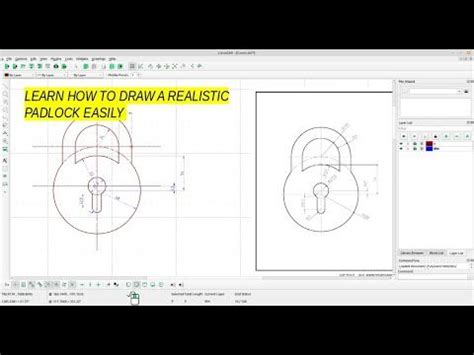 Drawing A Realistic Padlock Using LibreCAD Step By Step Tutorial For