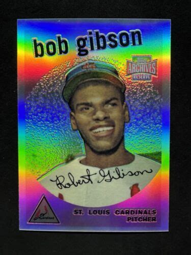 2001 Topps Archives Reserve 35 Bob Gibson Cardinals 1959 Rc Reprint