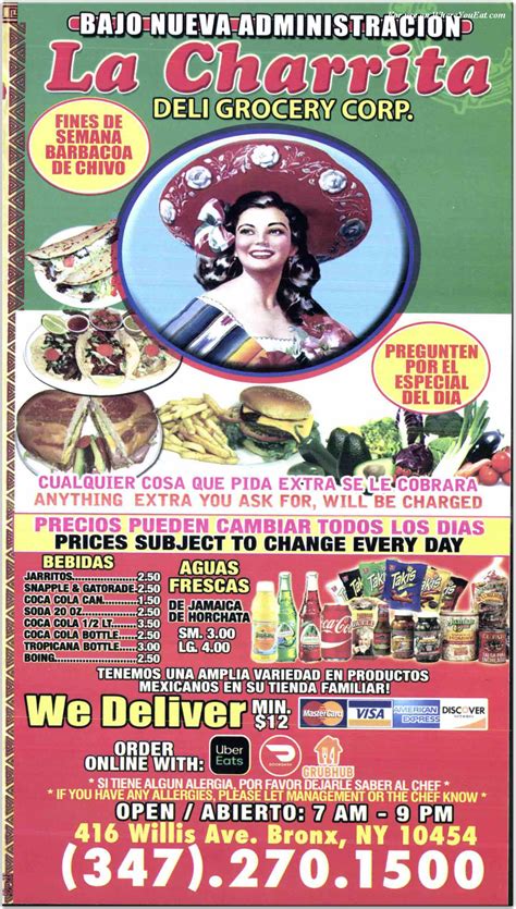 La Charrita Restaurant In The Bronx Menus And Photos