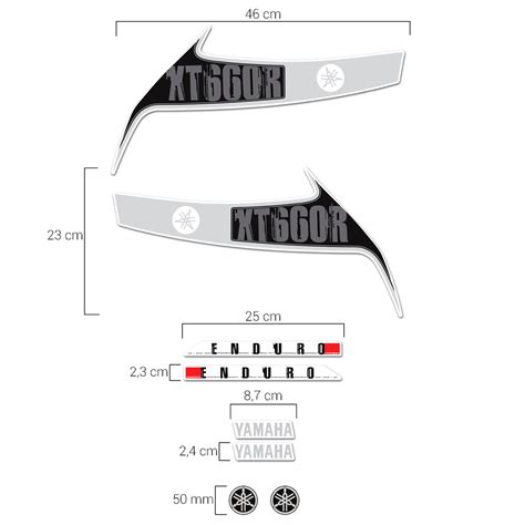 Adesivo Yamaha Xt 660r 2013 Faixa Moto Branca Emblema Logo