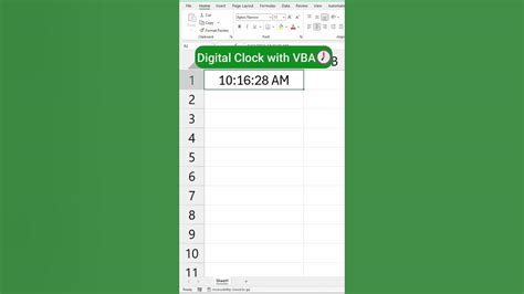Diy Digital Clock Using Vba In Excel Youtube