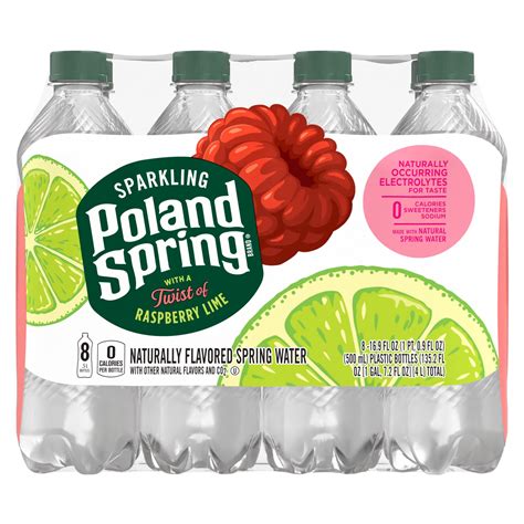 Poland Spring Sparkling Water Raspberry Lime 16 9 Fl Oz Pack Of 8