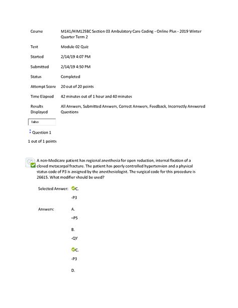 Solution M Him C Rasmussen Module Ambulatory Care Coding And