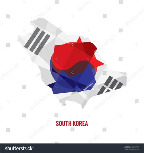Map South Korea Vector Illustration Stock Vector Royalty Free