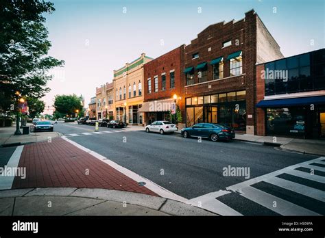 Intersection Along Main Street In Downtown Rock Hill South Carolina