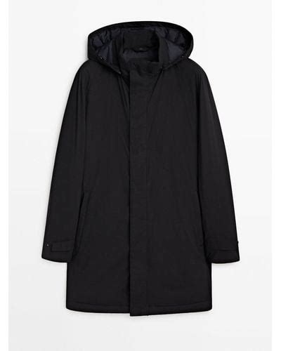 Black Massimo Dutti Coats For Men Lyst