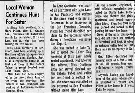 The Private Investigators Report Into The Missing Donna Lass Zodiac