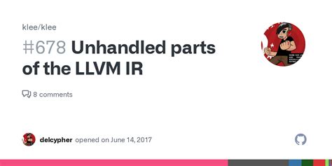 Unhandled Parts Of The Llvm Ir · Issue 678 · Kleeklee · Github