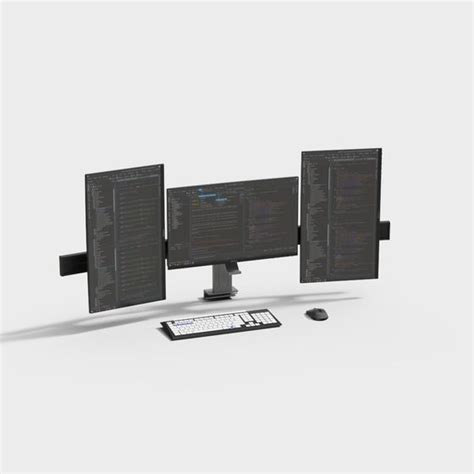 Code Desk 3d Model Sleek Low Poly Workspace