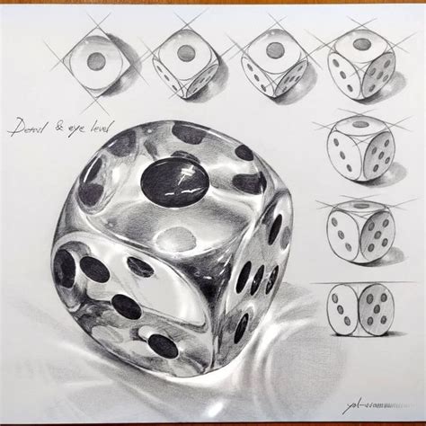 Dice Pencil Drawing