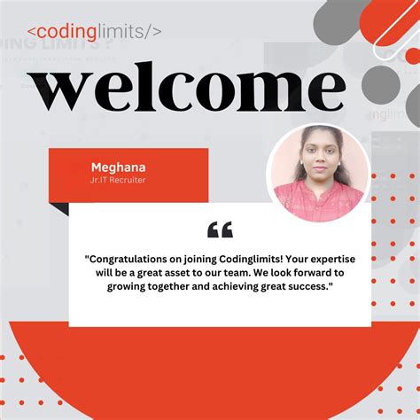 Codinglimits On Linkedin Welcome Newteammember Itrecruiter Codinglimits Nellore Freshtalent