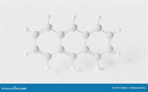 Anthracene Molecule 3d Molecular Structure Ball And Stick Model