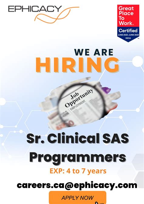 ephicacy on linkedin hiringalerts sasprogrammer clinicalsas