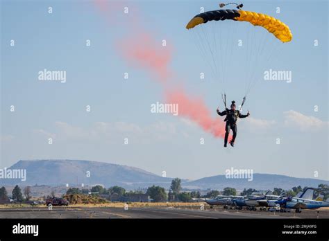 Staff Sgt Jason Bauder Of The U S Army Parachute Team Performs A
