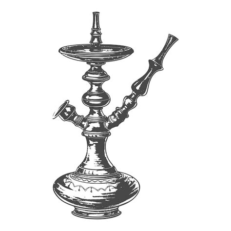 Ornate Hookah Sketch Premium Ai Generated Vector
