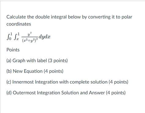 solved calculate the double integral below by converting it