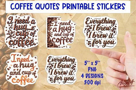 Coffee Stickers Funny Coffee Quotes Graphic By Angel A · Creative Fabrica