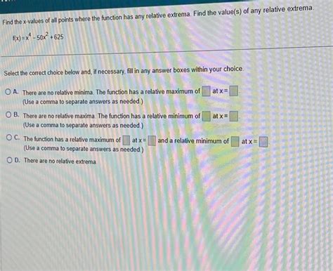 Solved Find The X Values Of All Points Where The Function
