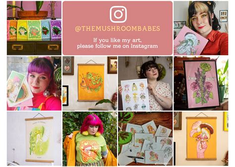 The Mushroom Babes Identification Poster A3 A4 Unframed Mushroom Art