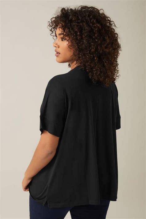 Evans Plus Size Black V Neck Modal Rich T Shirt Evans