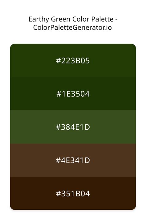 Earthy Green Color Palette Hex Rgb And Design Inspiration