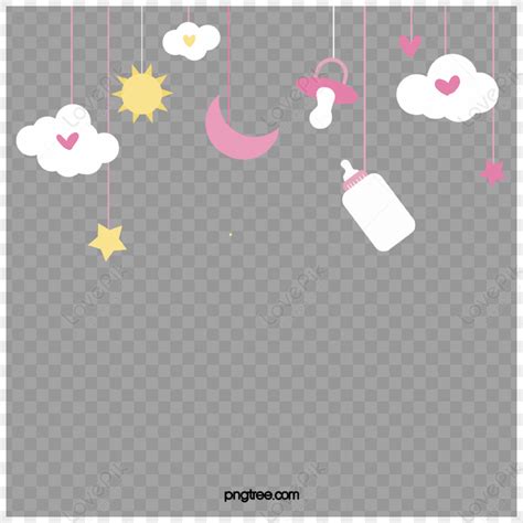 벡터 귀여운 샤워 테두리미소탄생휴일 Png 일러스트 무료 다운로드 Lovepik