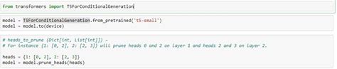 T5ForConditionalGeneration Object Has No Attribute Prune Heads