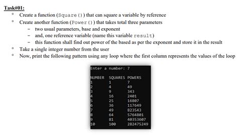 Solved Task Create A Function Square That Can Chegg