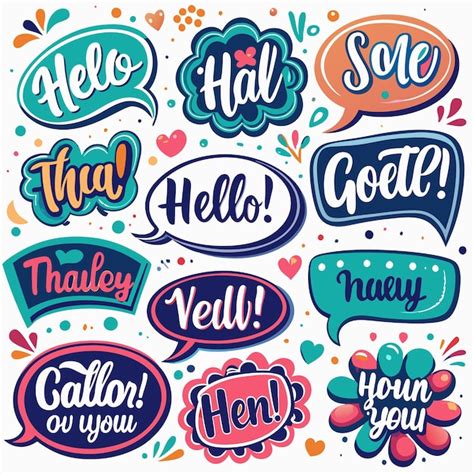 Colorful Speech Bubbles with Different Greetings and Phrases in Different Languages | Premium AI ...