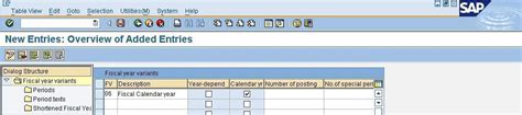 Sap Fiscal Year Variant Configuration Sap Community
