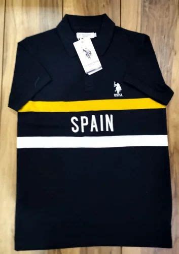 Printed Black USPA Mens Cotton Matty T Shirt, Polo Neck at Rs 444 in ...